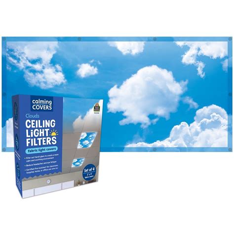 Clouds Calming Covers Ceiling Light Filters 4 Count Package