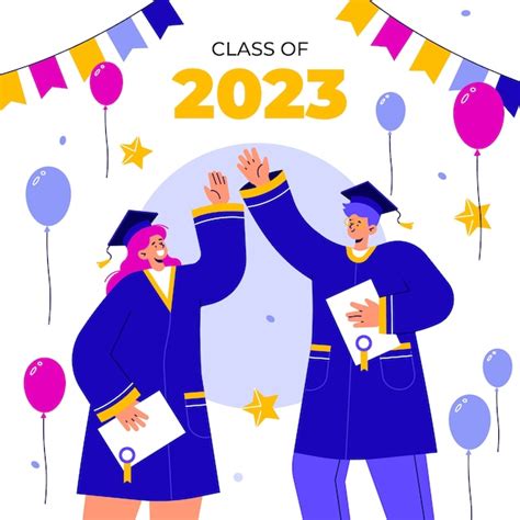 Free Vector Flat Class Of 2023 Illustration