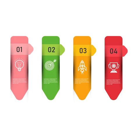 Векторная инфографика 4 ступенчатая элементная инфографика с вариантами плоская инфографик для