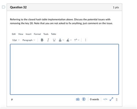 Solved Question 31 3 Pts Suppose You Have A Hash Table Of