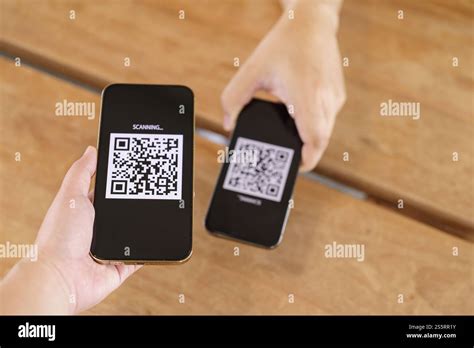 Qr Code Payment E Wallet Man Scanning Tag Accepted Generate Digital Pay Without Moneyscanning