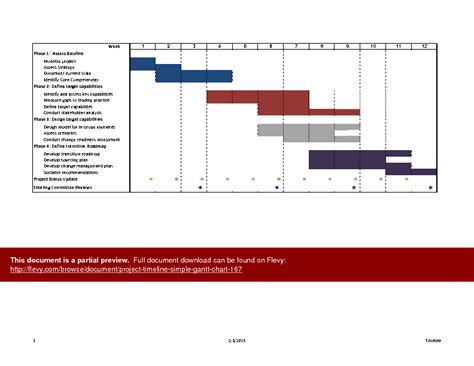 Project Timeline Simple Gantt Chart Template Excel XLS