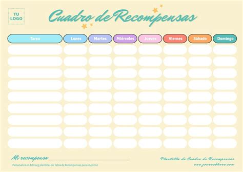 Diseña Una Tabla De Recompensas Con Plantillas Online