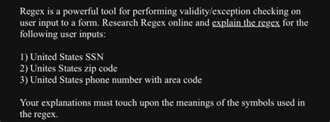 Solved Regex Is A Powerful Tool For Performing
