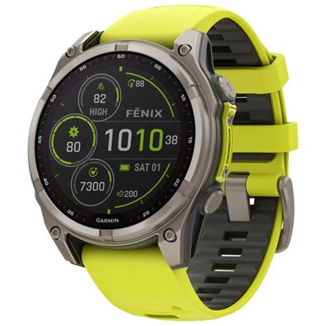 Garmin Fēnix 8 47mm Sapphire Solar Bluetooth Multisport Smartwatch Amp Yellow Graphite Carbon