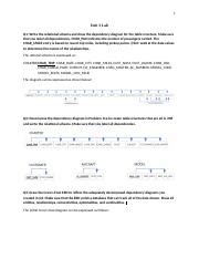 Unit 3 Lab Docx 1 Unit 3 Lab Q1 Write The Relational Schema And Draw The Dependency Diagram