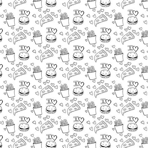 패스트 푸드 패턴 무료 벡터