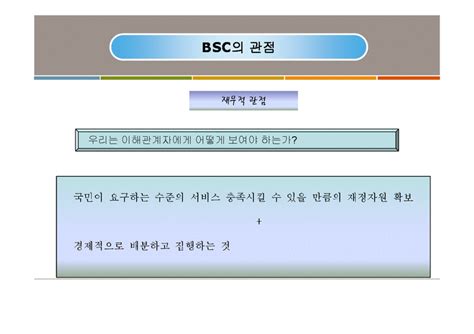 Bscbalanced Scorecard 균형 성과표 사회과학