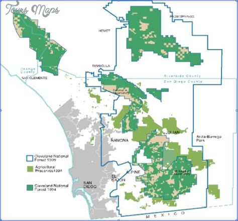 Cleveland National Forest Map Trails Tracks And Footways In San Diego