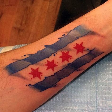 50 Crazy Chicago Flag Tattoo Designs For Men