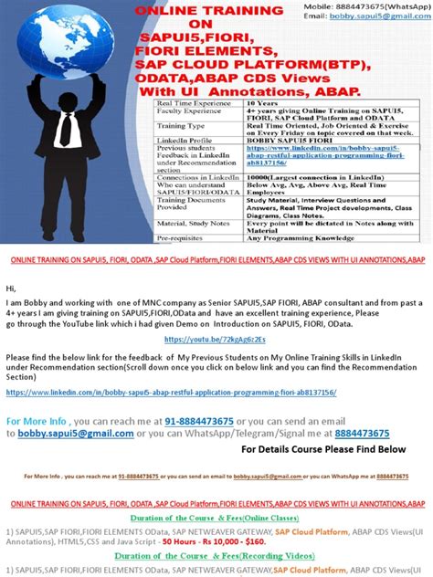 Online Training On Sapui5 Sap Fiori Sap Cloud Platform Btp Pdf