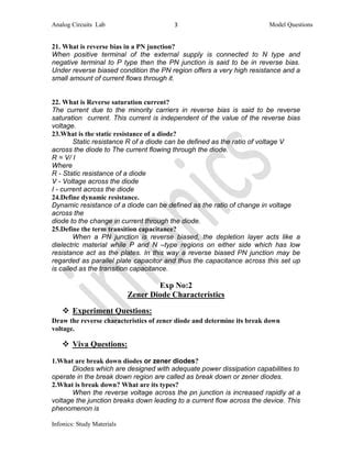 Analog Circuits Lab Possible Viva Questions PDF