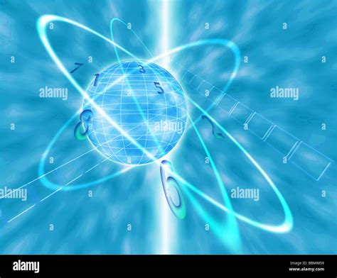 Globe With Numbers And Blue Background Stock Photo Alamy