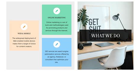 grid 3 columns nested grid icon text box text overlay premium wordpress patterns