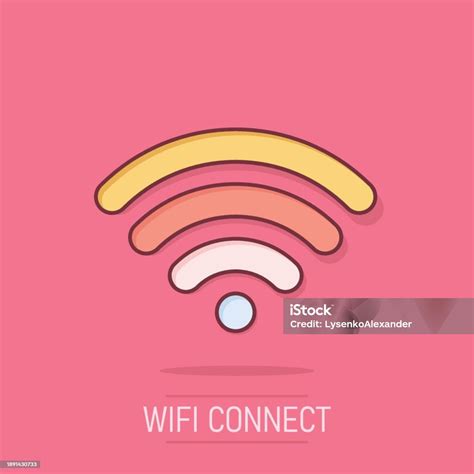 만화 스타일의 와이파이 인터넷 아이콘 Wifi 무선 기술 벡터 만화 일러스트 픽토그램 네트워크 와이파이 비즈니스 컨셉 스플래시