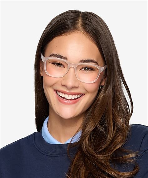 Milo Square Frosted Clear Full Rim Eyeglasses Eyebuydirect