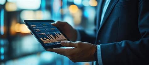 Businessman Analyzing Data On Tablet Premium Ai Generated Image