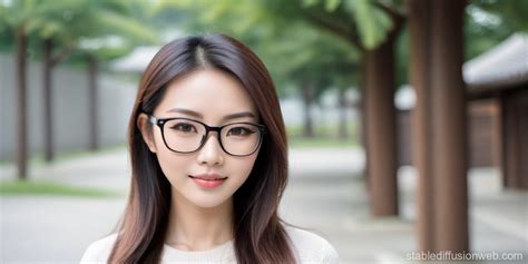 Asian Woman In Glasses Stable Diffusion Online