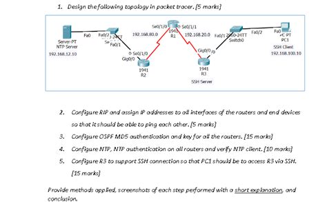 Cisco Packet Tracer PLEASE 1 Design The Following Chegg Com