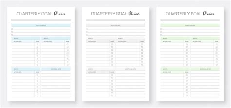 Premium Vector Quarterly Goal Planner Templates Set Amp Minimalist