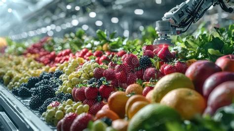 The Future Of Robotics How Ai Is Transforming The Way We Work With Fruits Stock Illustration