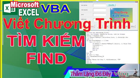 Excelvba Viết Chương Trình TÌm KiẾm Dữ Liệu Trên Userform Dùng Fordoexit Tlinhoc Ex