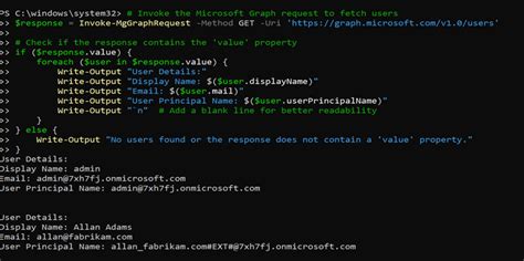 Fetch Microsoft 365 Users Using Invoke Mggraphrequest