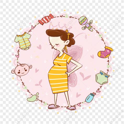 임신 한 엄마와 아기 신선한 배경 Png 일러스트 무료 다운로드 Lovepik