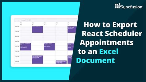 How To Export React Scheduler Appointments To An Excel Document Youtube