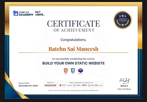 Sai Maneesh Batchu On Linkedin Nxtwave Nxtwaveccbp