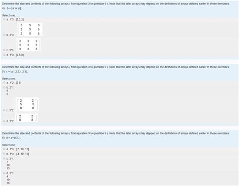 Solved Determine The Size And Contents Of The Following