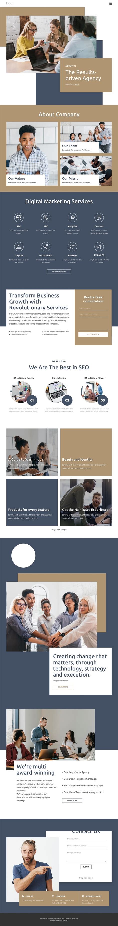 The Results Driven Agency Website Mockup By Nicepage