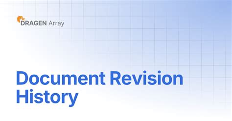 Document Revision History Dragen Array