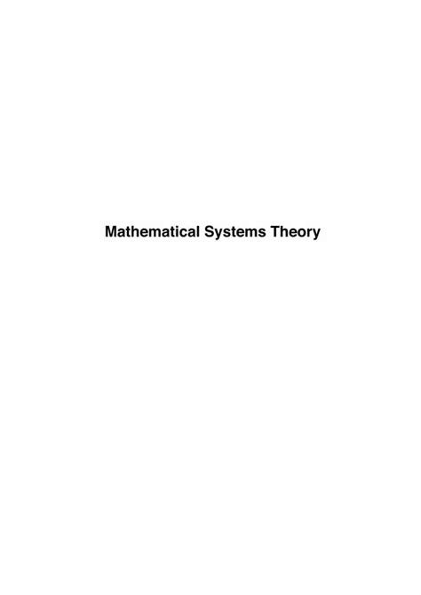 Pdf Mathematical Systems Theory Dokumen Tips