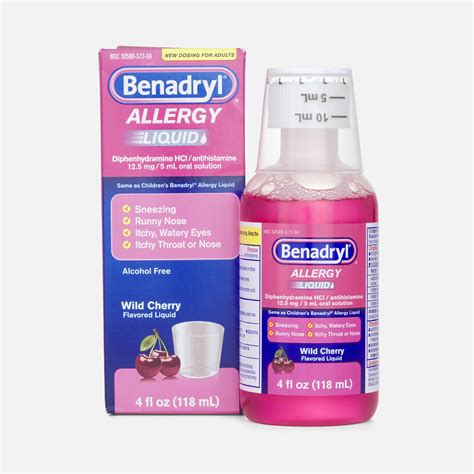 Fsa Eligible Benadryl Allergy Relief Oral Solution Wild Cherry 4 Fl