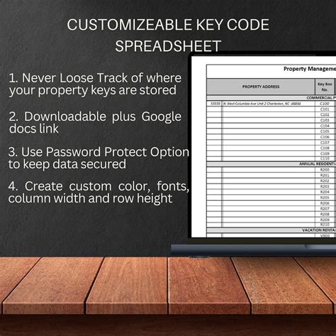 Key Code List Key Storage Tracking Spreadsheet Google Docs And Excel Key Code Spreadsheet Etsy