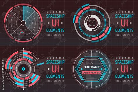 UI Hud Infographic Interface Screen Monitor Radar Set Web Stock Vector Adobe Stock