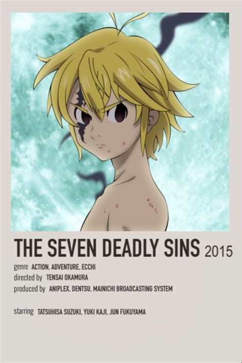 The Seven Deadly Sins Minimalist Anime Poster Seven Deadly Sins