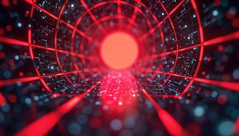 Abstract Tunnel Illustration In Red Dark Tones Techy Shape Design Perspective Dynamic Lines Abstract Tunnel Illustration In Red Dark Tones Techy Shape Design Perspective Dynamic Lines
