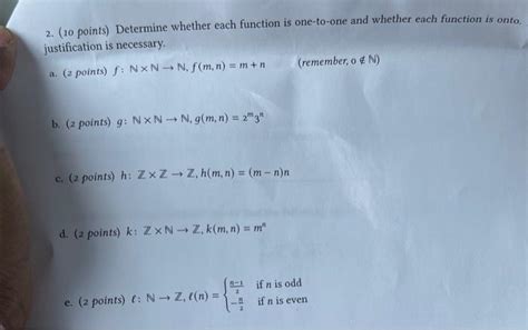 solved 2 10 points determine whether each function is