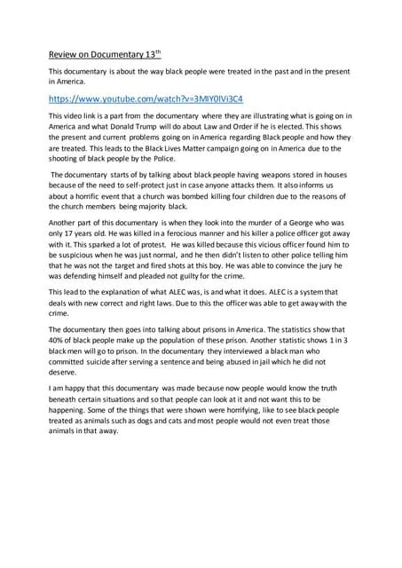 Review On Documentary 13th Pdf Free Download