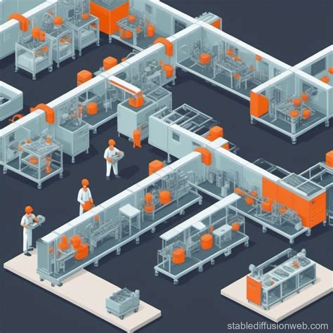 Modular Assembly Lines Flat Design Stable Diffusion Online