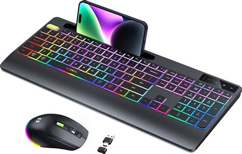 Wireless Keyboard And Mouse Backlit Seenda Ergonomic Keyboard Mouse With Wrist Rest