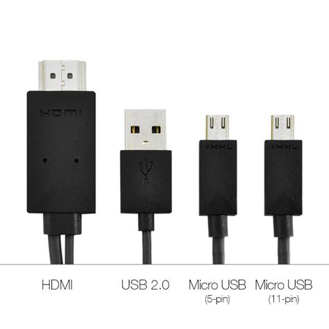 Mhl Micro Usb To Hdmi Cable Tv Adapter For Phone Tablet