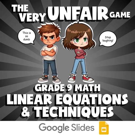 Linear Equations And Techniques Very Unfair Game No Prep Grade 9 Math Review
