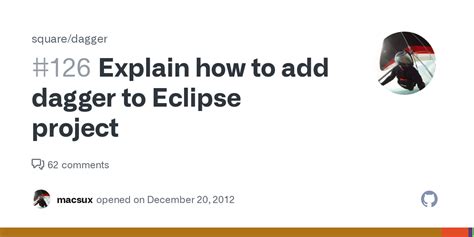 Explain How To Add Dagger To Eclipse Project · Issue 126 · Squaredagger · Github