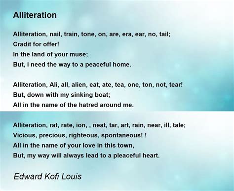Alliteration Examples From Famous Poems