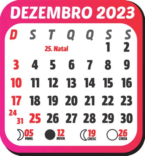 Dezembro 2023 Calendário Imagem Legal