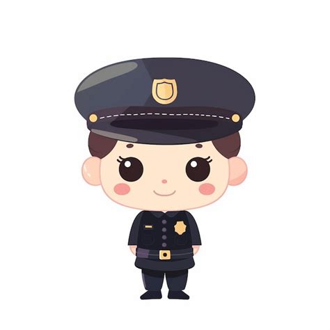 мультфильм мальчика в полицейской форме Премиум Ai сгенерированный вектор