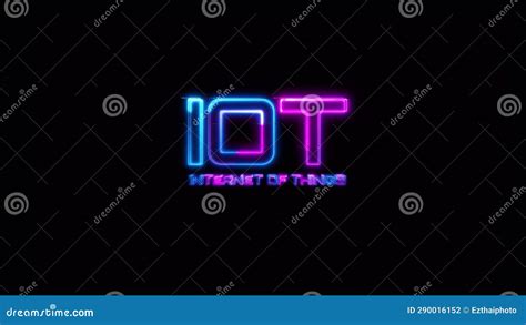 Loop Iot Internet Of Things Pink Blue Neon Text Stock Footage Video Of Promote Advertising